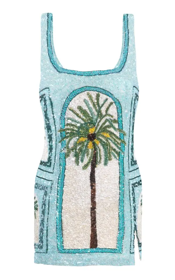 La Fuori Palm Jumeirah Embroidered Mini Dress - Multi | Editorialist