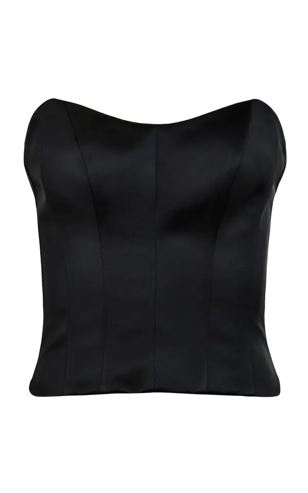 FRANCESCA MIRANDA Silk Corset Top - Black