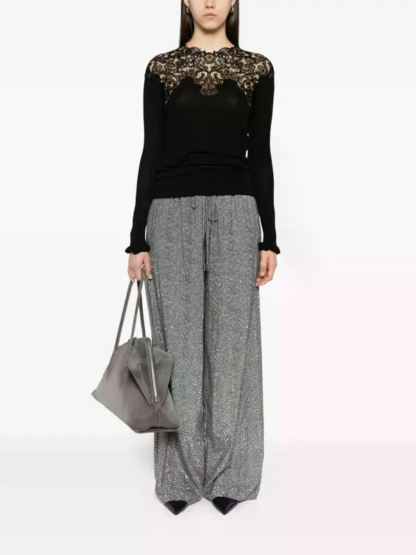 Ermanno Scervino Herringbone Sequin Trousers