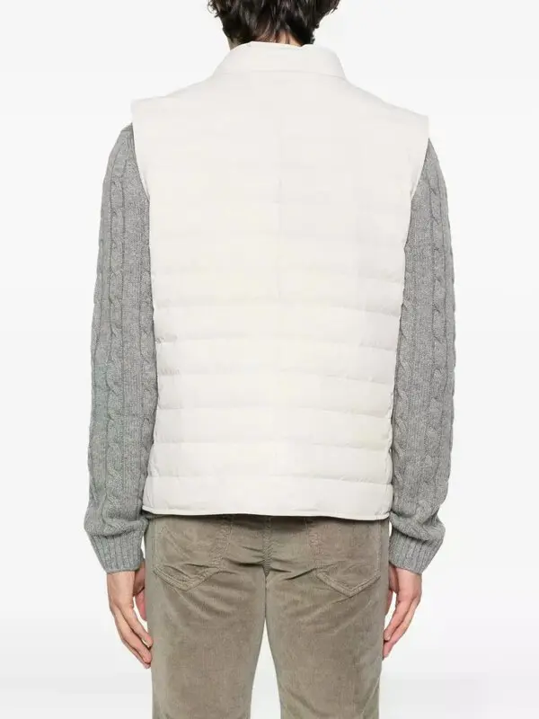 Brunello Cucinelli Quilted Vest With Snap Fastening - Neutrals