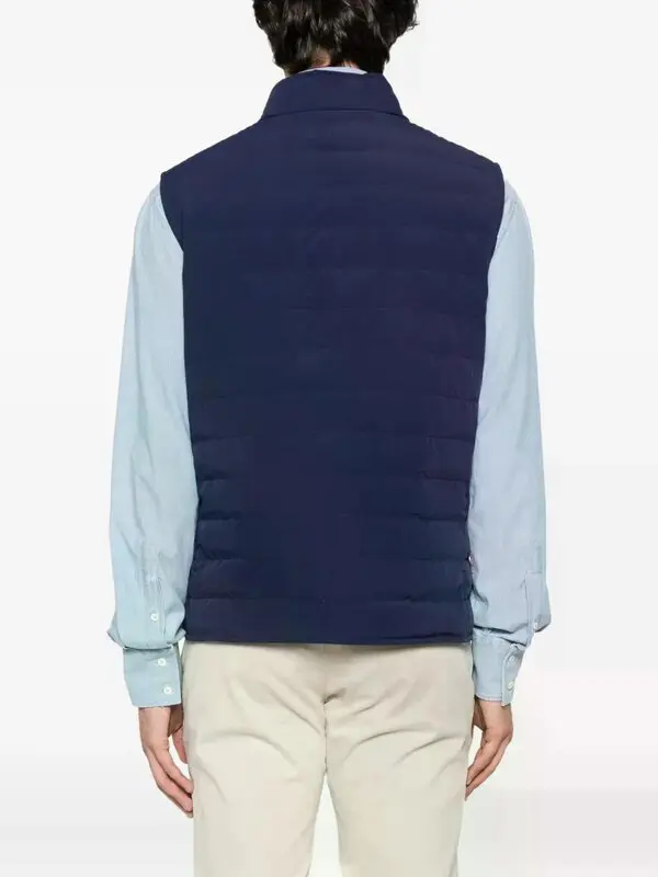 Brunello Cucinelli Quilted Vest With Snap-fit Fastening - Blue