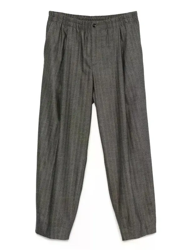 Giorgio Armani Herringbone Elasticated-waist Trousers