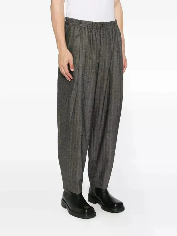 Giorgio Armani Herringbone Elasticated-waist Trousers