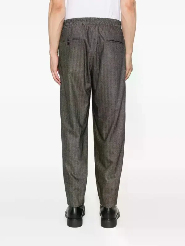 Giorgio Armani Herringbone Elasticated-waist Trousers