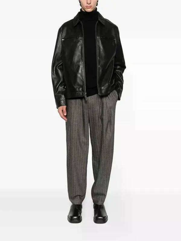 Giorgio Armani Herringbone Elasticated-waist Trousers