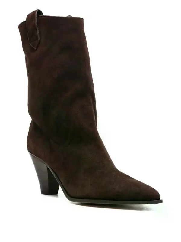 AQUAZZURA - 80mm Suede Leather Cowboy Boots