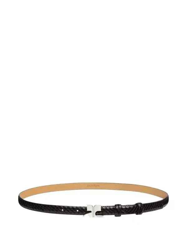 COURREGES Viper Effect Leather Belt - Black