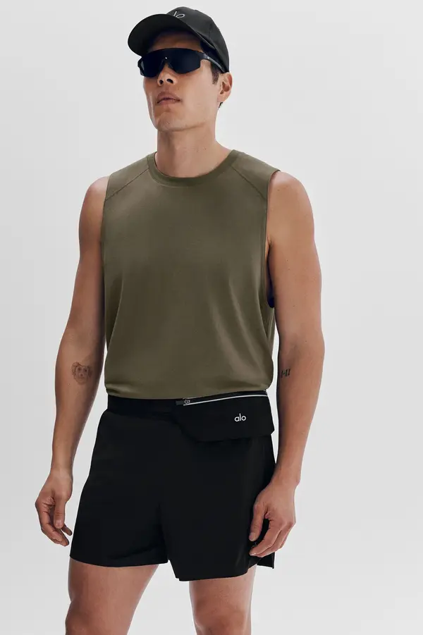 Alo Yoga Vapor Muscle Tank Top - Olive Tree