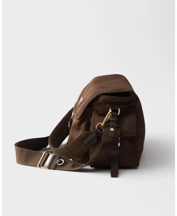 Prada Large Re-nylon Flap Shoulder Bag - Brown