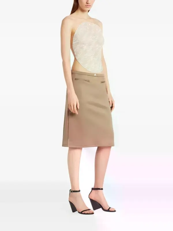 COURREGES Illusion Circle Lace Bodysuit - Neutrals