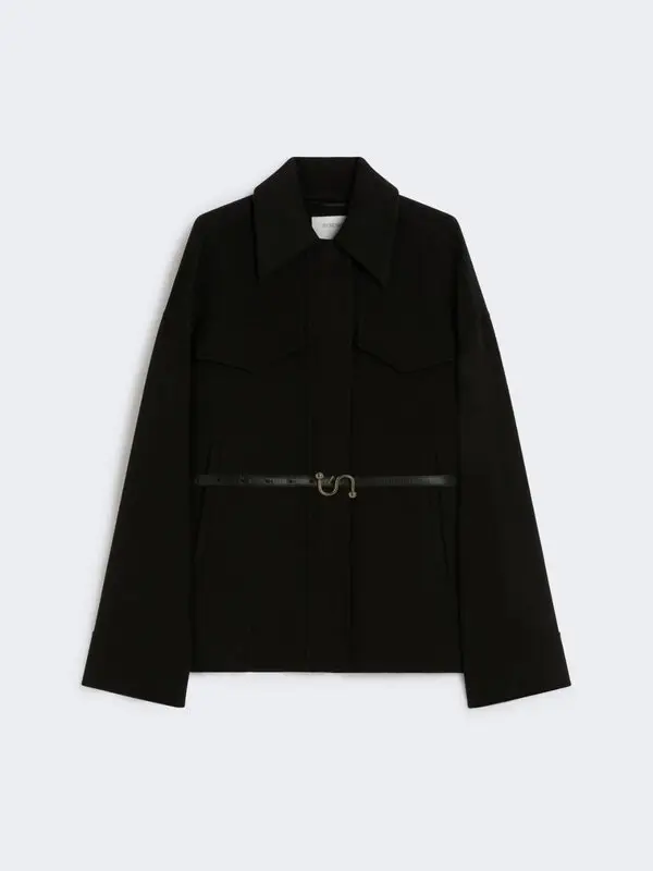 Max Mara Double-faced Wool Pea Coat With Leather Belt