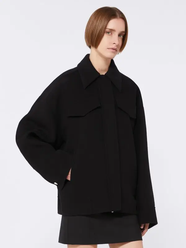 Max Mara Double-faced Wool Pea Coat With Leather Belt