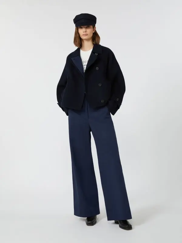 Max Mara Wool Broadcloth Cropped Coat