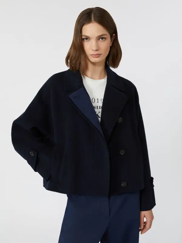 Max Mara Wool Broadcloth Cropped Coat