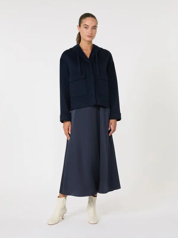 Max Mara Hooded Wool Jacket - Navy
