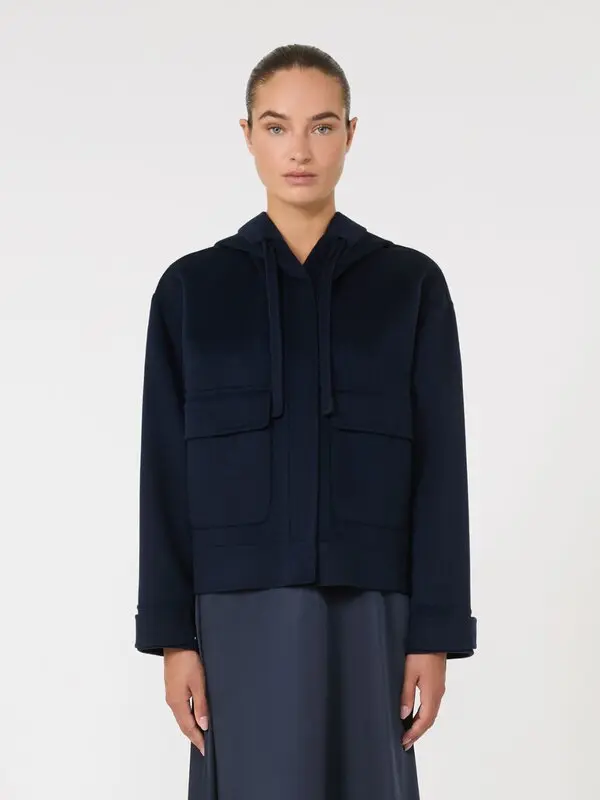 Max Mara Hooded Wool Jacket - Navy