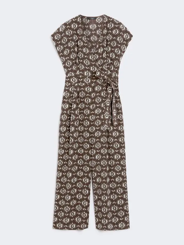 Max Mara Printed Silk Crepe De Chine Jumpsuit