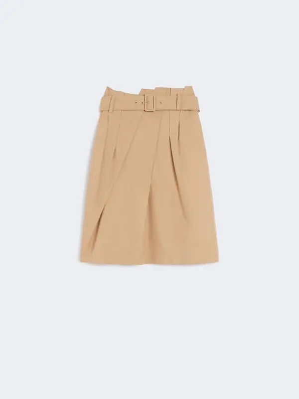 Max Mara Cotton Twill Pleated Skirt