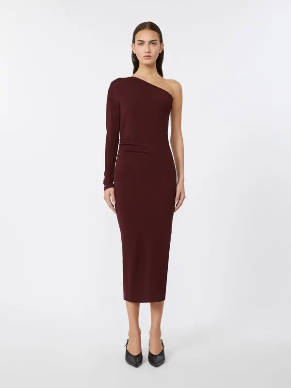 Max Mara Jersey One-shoulder Midi Dress