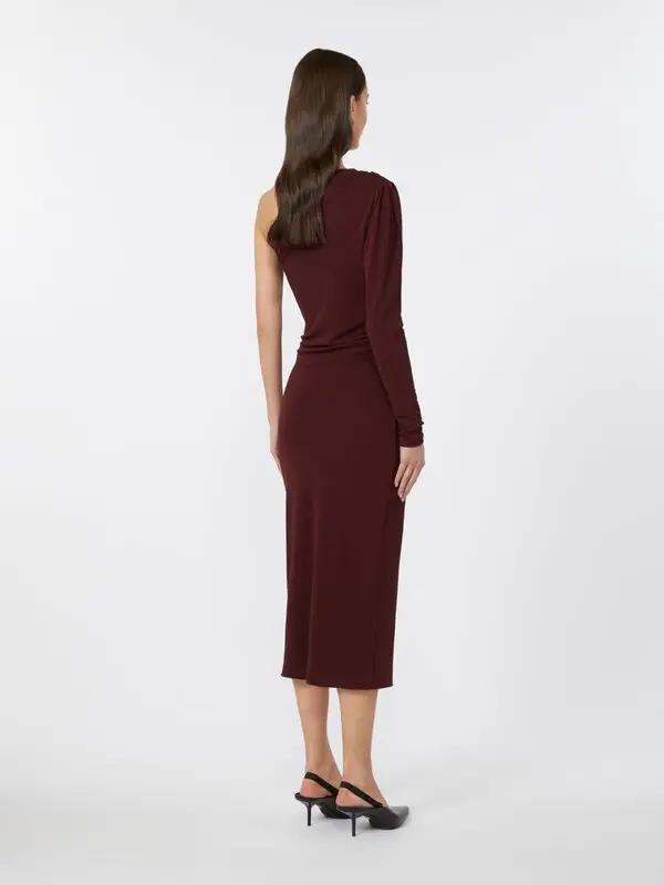 Max Mara Jersey One-shoulder Midi Dress