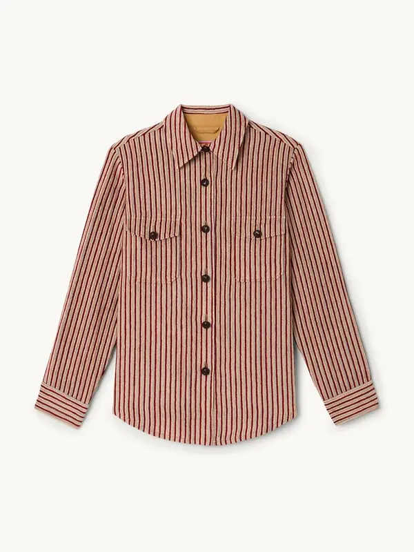La DoubleJ Striped Linen-blend Corduroy Jacket