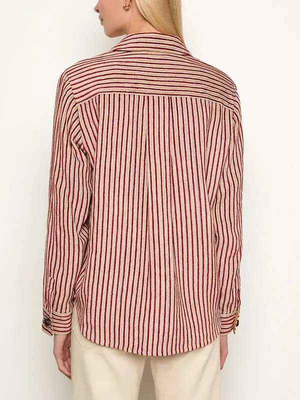 La DoubleJ Striped Linen-blend Corduroy Jacket