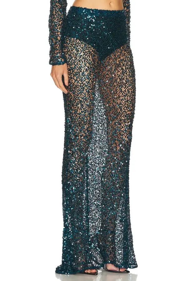 Lapointe Net Paillette Maxi Skirt