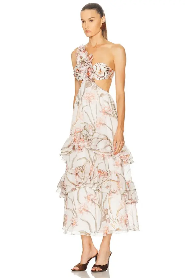 PatBO Botanic Retro Flower Applique Beach Dress