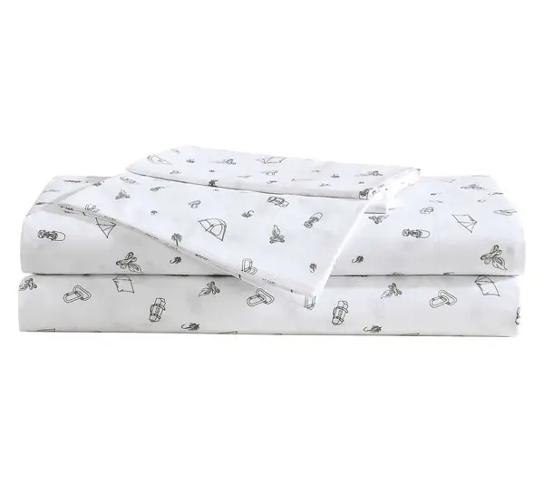Eddie Bauer Camp Green-white King Sheet Set - One-color
