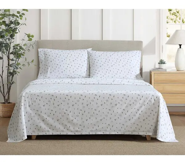 Eddie Bauer Camp Green-white Twin Sheet Set