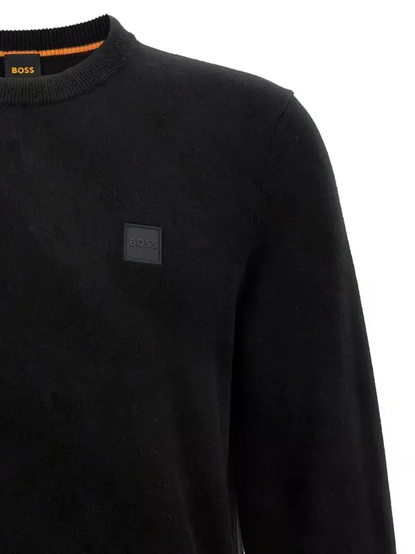 BOSS Logo-patch Crew-neck Sweater