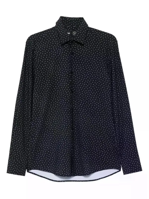 BOSS Long-sleeves Patterned Shirt - Black