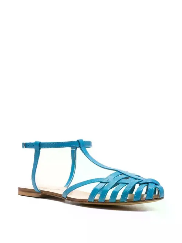 ANNA F. 512 T-bar Caged Sandals - Blue