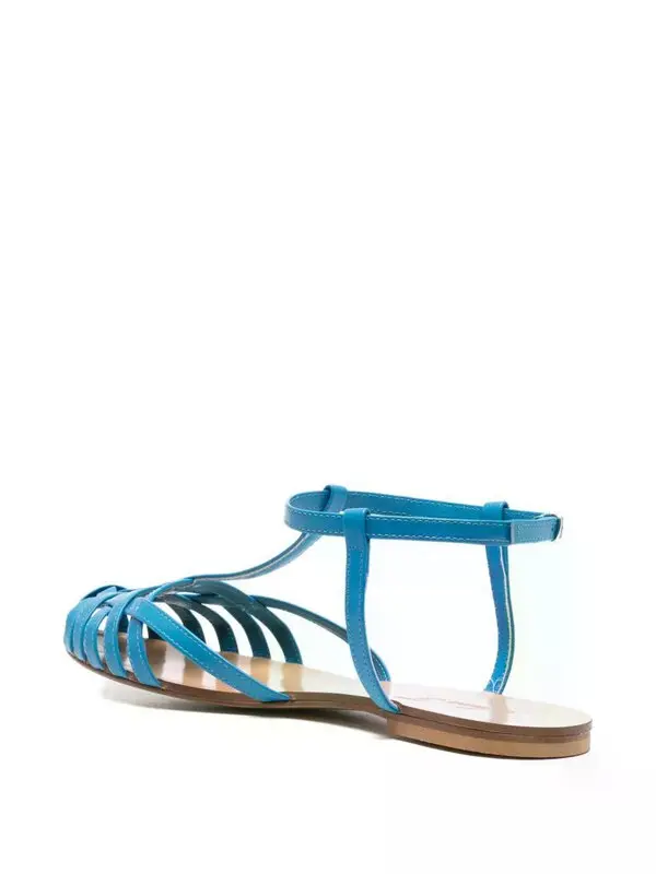 ANNA F. 512 T-bar Caged Sandals - Blue
