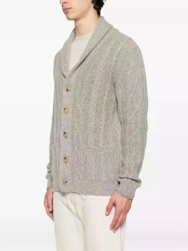Fedeli Cable-knit Shawl-collar Cardigan