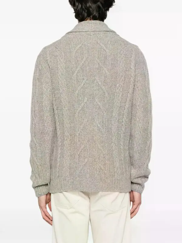 Fedeli Cable-knit Shawl-collar Cardigan