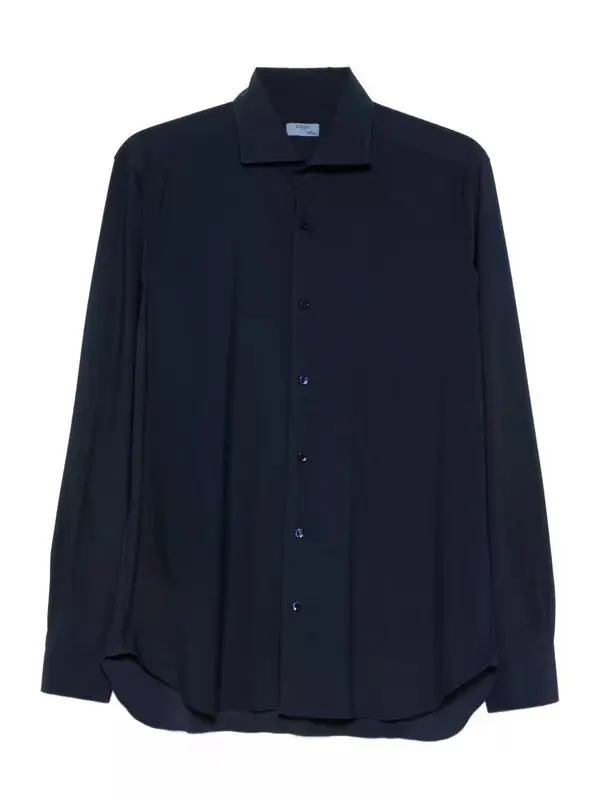 BARBA NAPOLI Long-sleeve Button-up Shirt - Blue