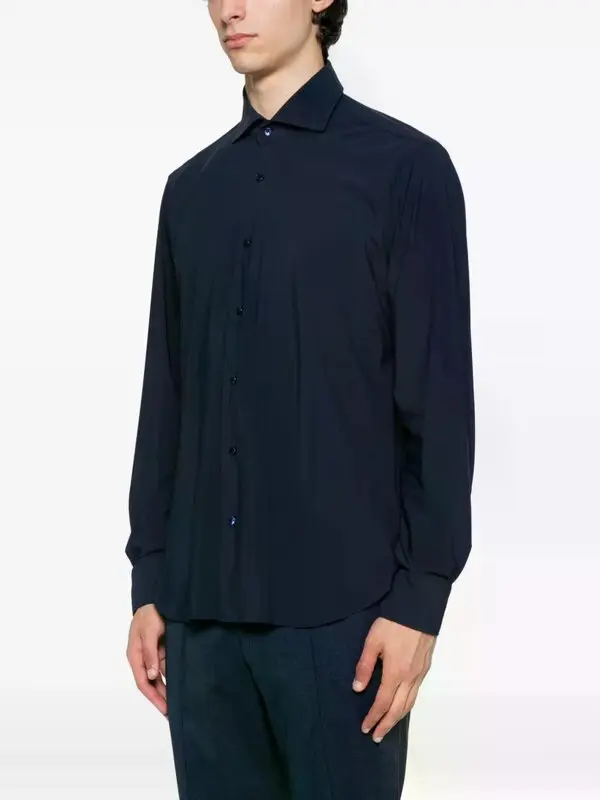 BARBA NAPOLI Long-sleeve Button-up Shirt - Blue