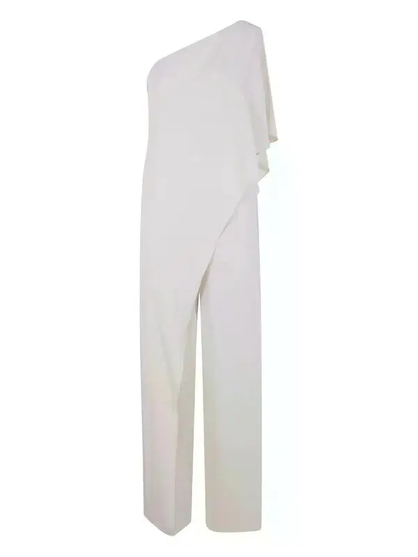 Ralph Lauren Cape Georgette Jumpsuit White Editorialist