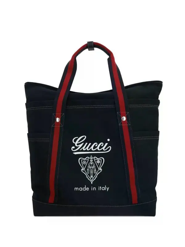 Gucci Crest-print Tote Bag - Blue