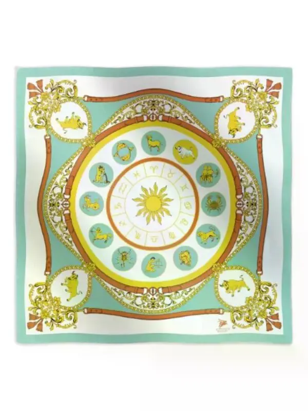 ELIOS Zodiac-print Baroque Scarf - Green