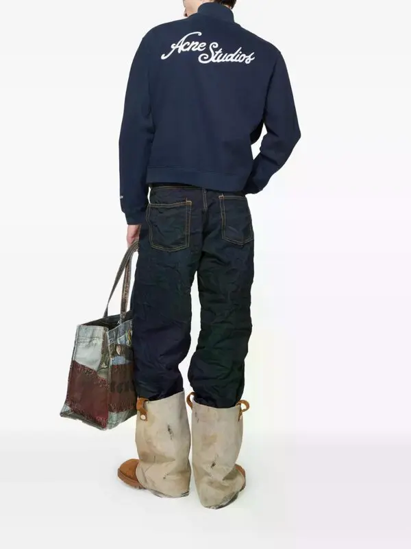 Acne Studios Logo-embroidered Zip-up Sweatshirt
