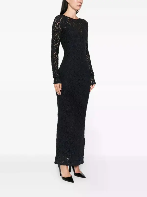 Max Mara Long-sleeve Textured Maxi Dress