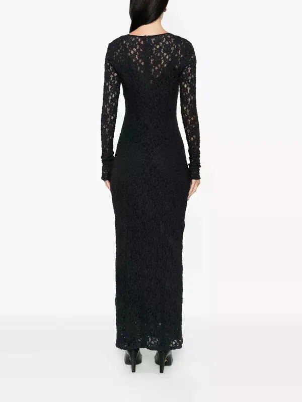 Max Mara Long-sleeve Textured Maxi Dress