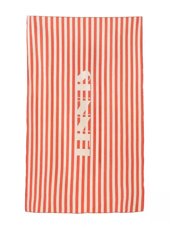 Sunnei Striped Waffle Towel - White