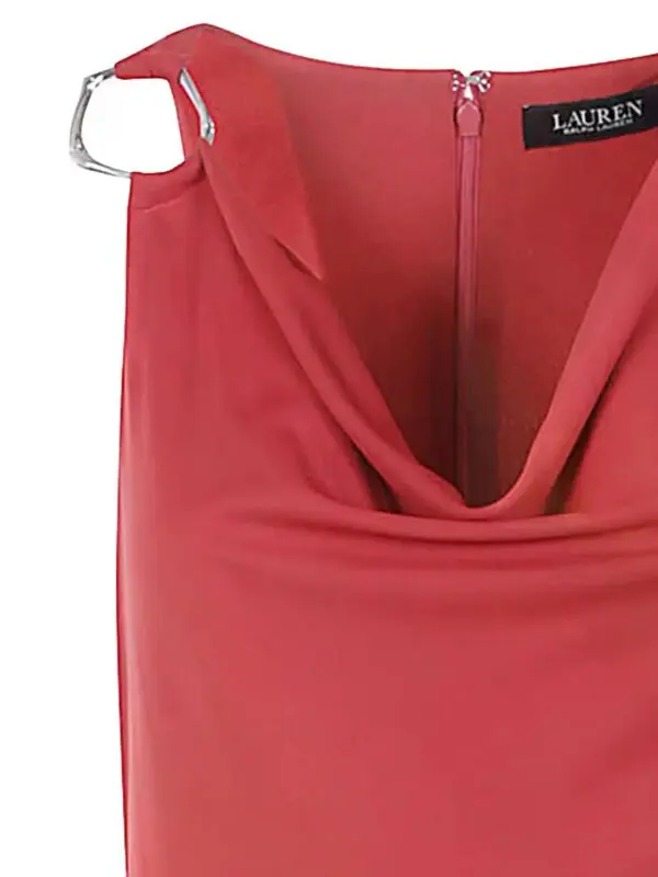 Ralph Lauren Ring-detail Cowl-neck Dress - Red