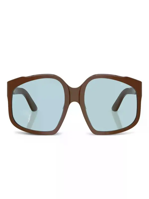 Miu Miu Geometric-frame Sunglasses - Brown
