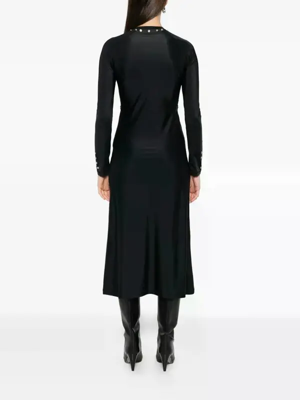 Coperni Metallic-embellished Long-sleeve Dress - Black