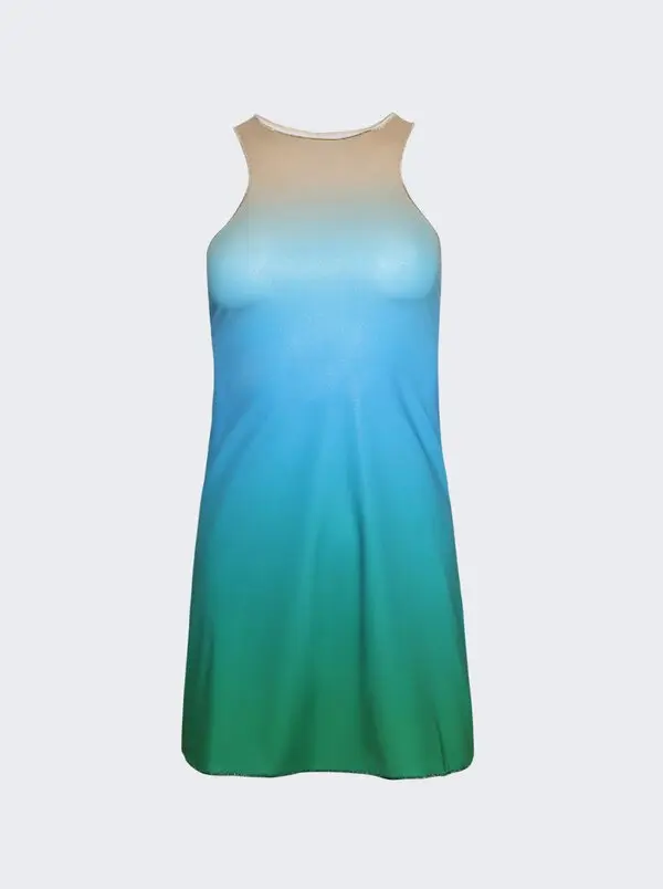 OSÃ©REE Glossy Degrade Mini Dress - Blue