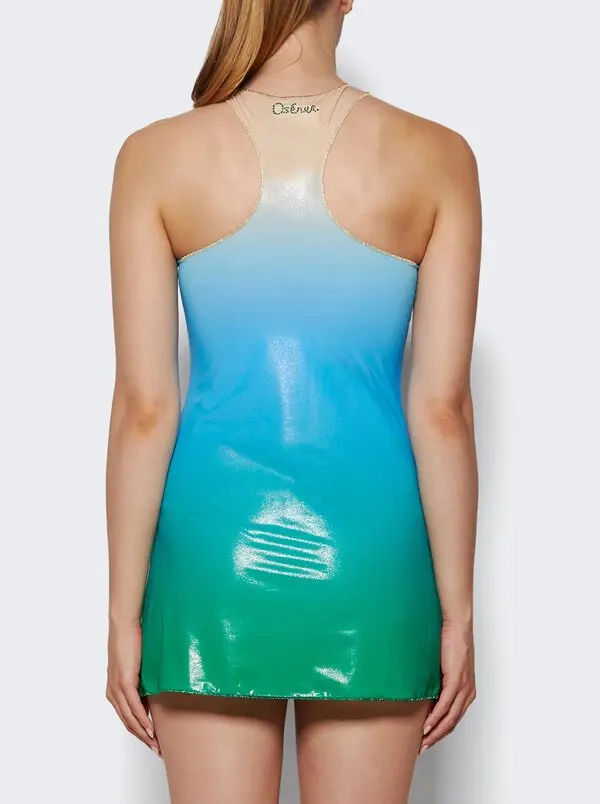 OSÃ©REE Glossy Degrade Mini Dress - Blue